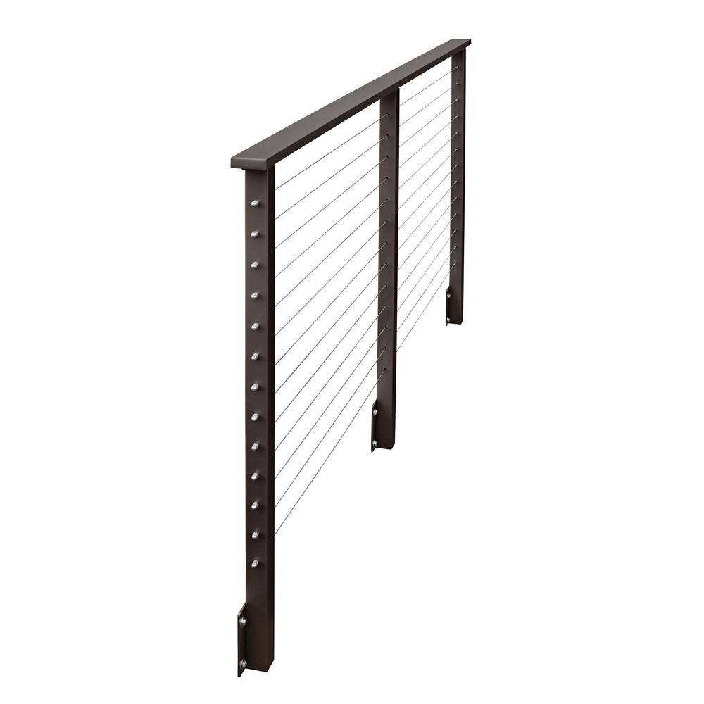 CityPost 12 ft. Deck Cable Railing, 42 in. Face Mount in Bronze CP-12 ...