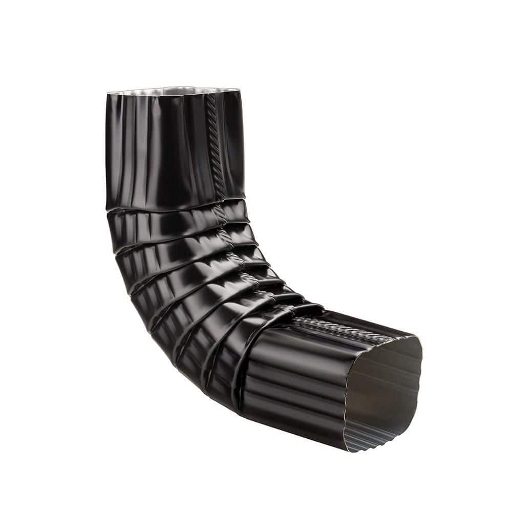 PEAK 2 in. x 3 in. Black Aluminum Downpipe A-Elbow 3751 - The Home Depot