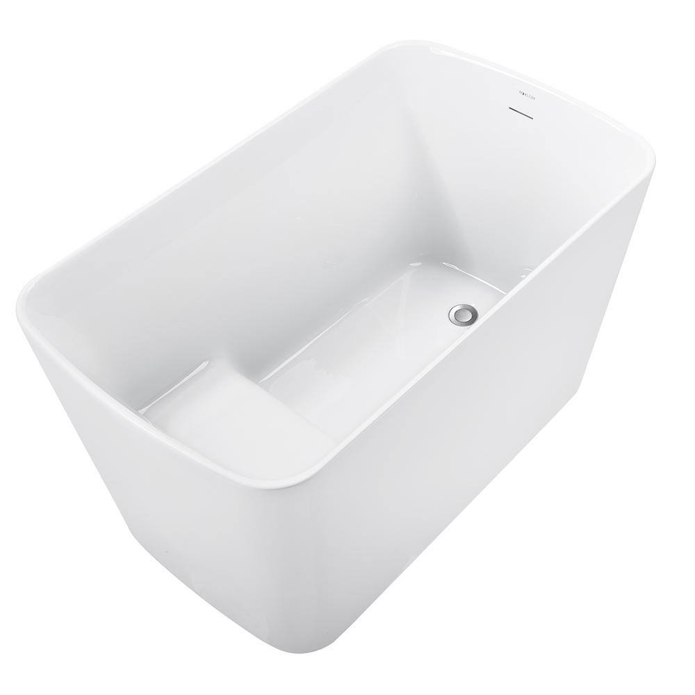 Maincraft 47 in. L x 27 in. W Acrylic Freestanding Soaking Bathtub in ...