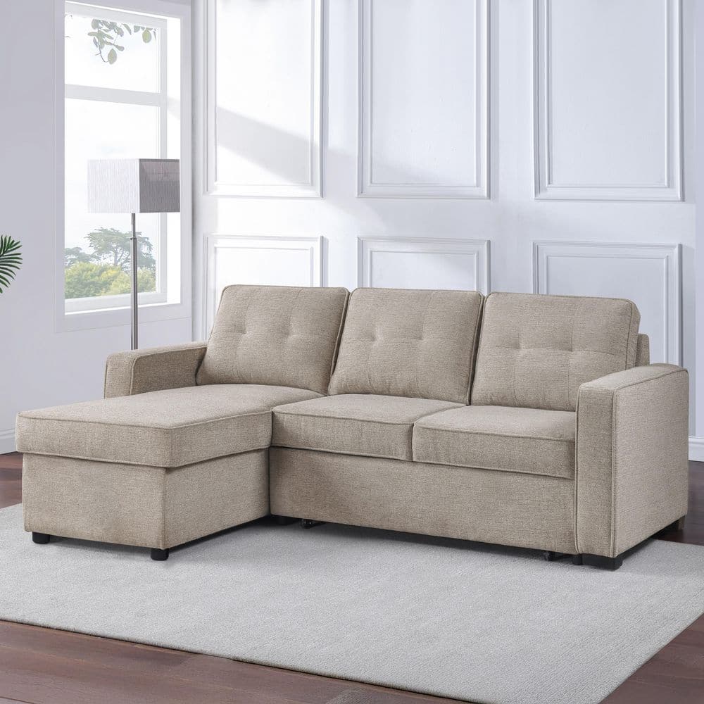 Steve Silver Noah 88 in. Tan Brown Polyester Sofa with Full Sleeper Sofa NOA800N-CHOFA - The ...
