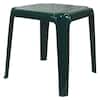 Emsco 17 in. Hunter Green Stackable Slotted Plastic Outdoor Side Table ...