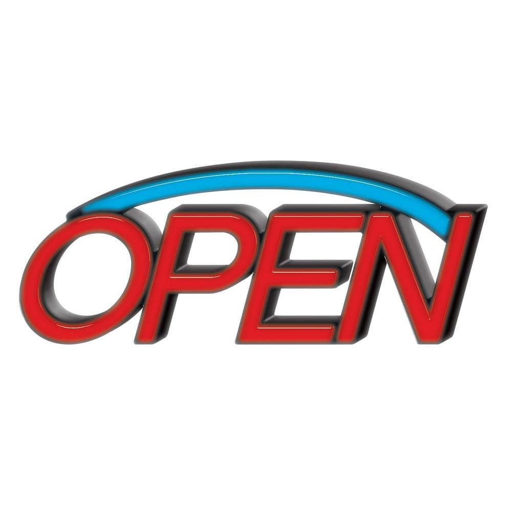 The Hillman Group 9-1/2 in. x 22-3/4 in. x 2 in. LED Open Lighted Sign ...