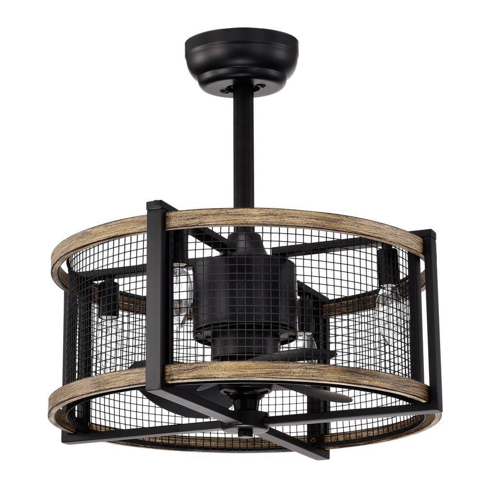 Warehouse of Tiffany Blane 20 in. 4-Lights Indoor Matte Black Ceiling ...