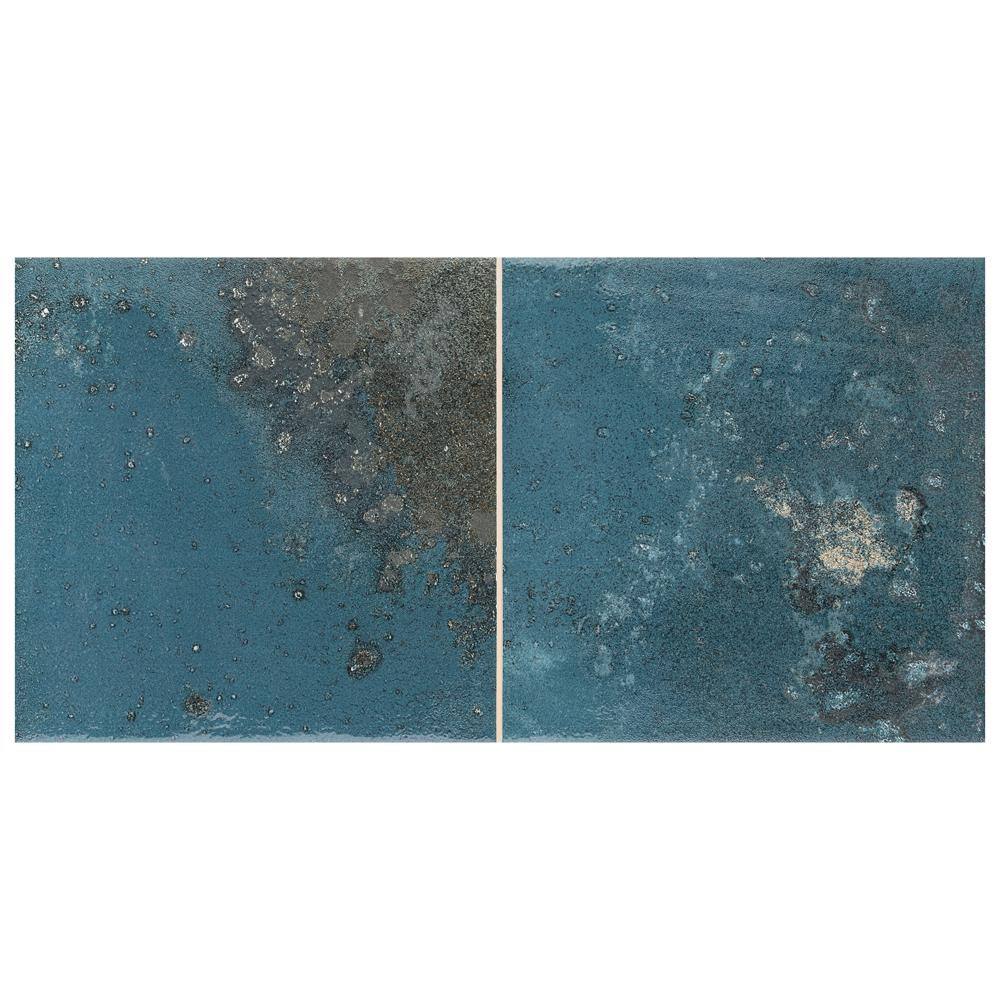 Merola Tile Kings Luxe Tradition Square Blue 7-7/8 in. x 15-3/4 in ...