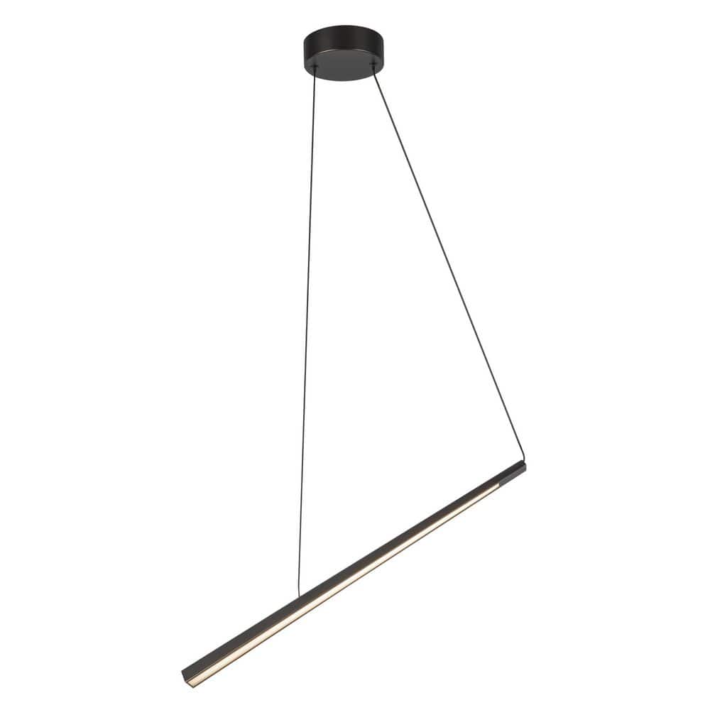 KUZCO Lex 24-in 1 Light 15-Watt Urban Bronze Integrated LED Pendant ...