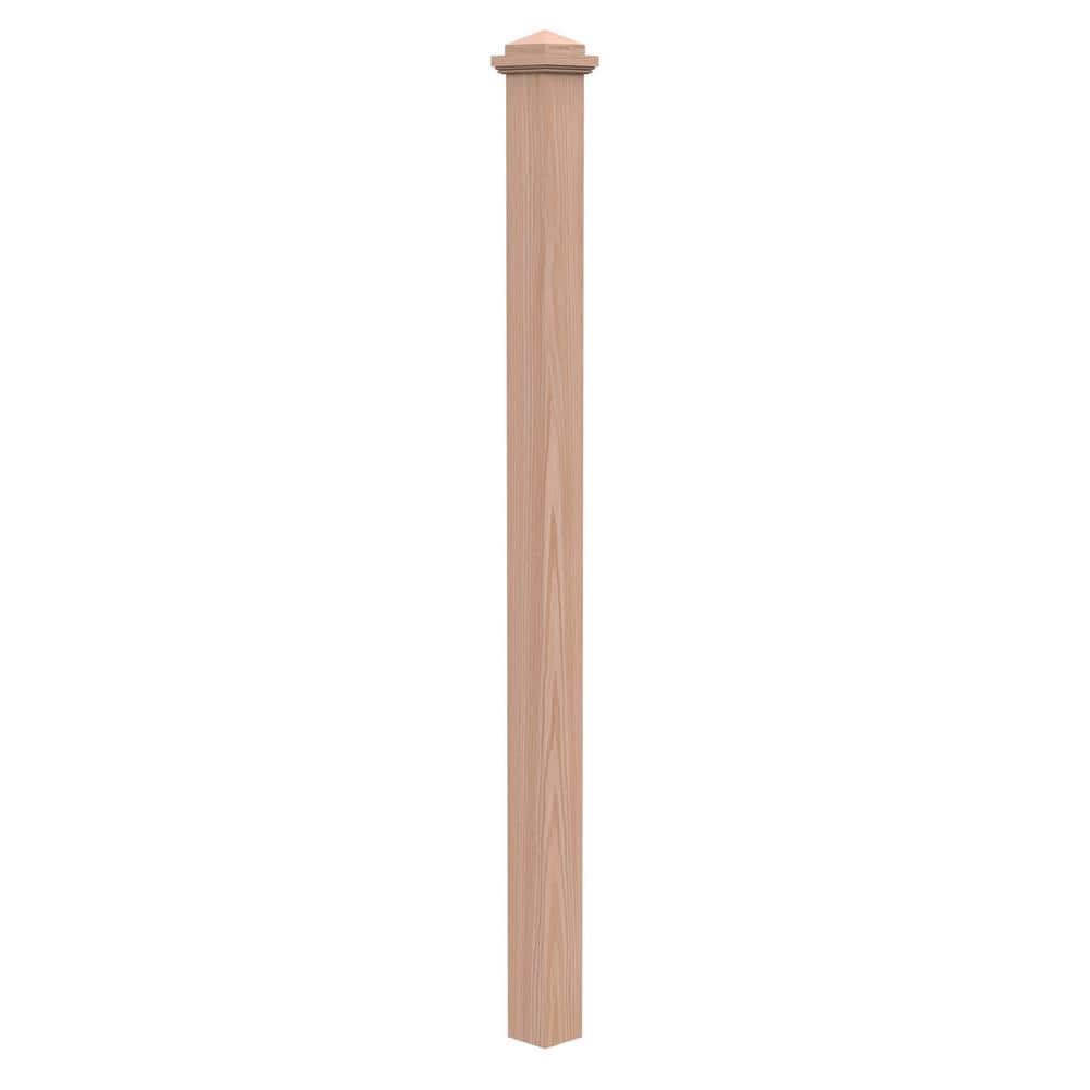 EVERMARK Stair Parts 4075 66 in. x 3-1/2 in. Unfinished Red Oak Square ...