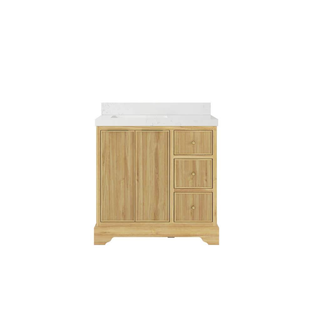 Willow Collections Austin Teak 36 in. W x 22 in. D x 36 in. H Left ...