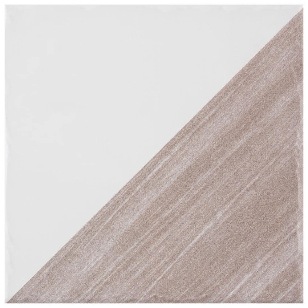 Merola Tile Triangle Rustique Glossy Taupe 5-7/8 in. x 5-7/8 in. Ceramic Wall Take Home Tile ...