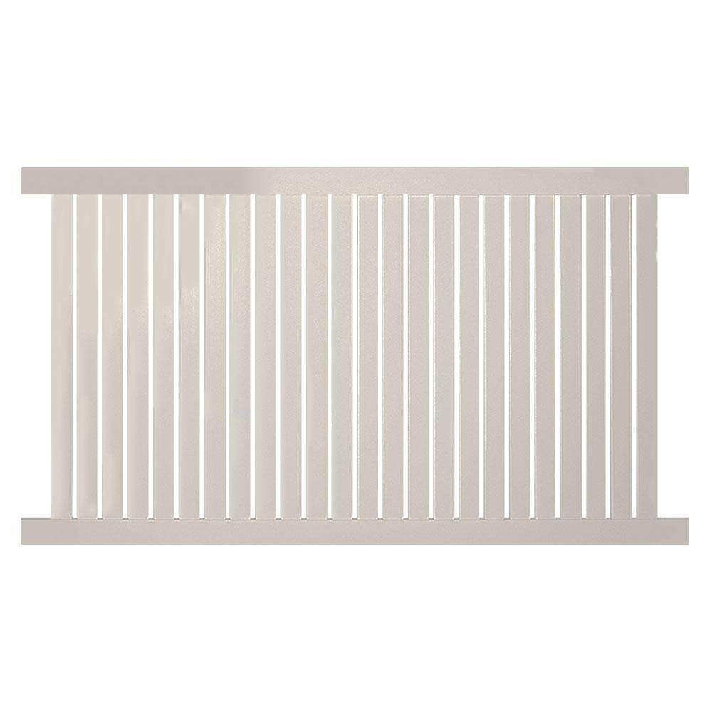 Weatherables Hanover 4 ft. H x 6 ft. W Tan Vinyl Pool Fence Panel PTPO ...