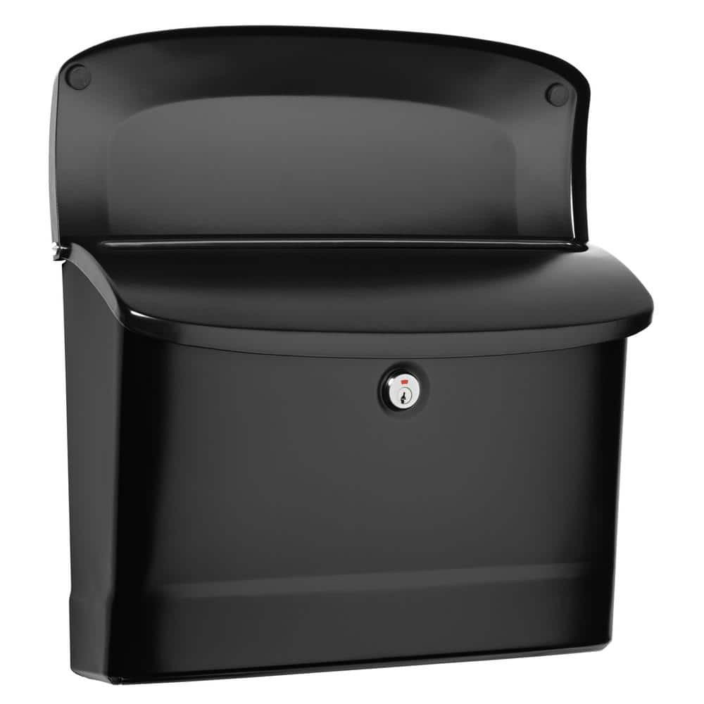 Architectural Mailboxes Princeton Black, Medium, Steel, Locking Wall ...