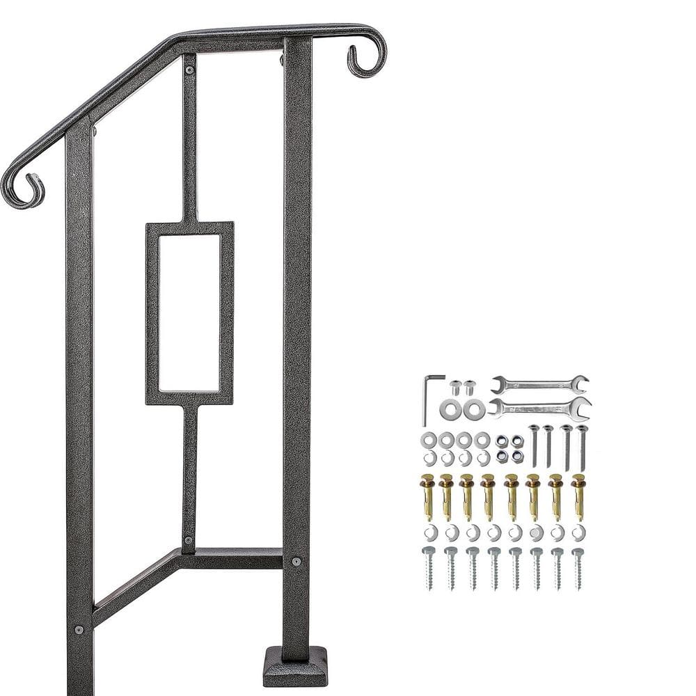 Afoxsos Iron Outdoor Handrails Concave & Convex Texture Heavy Duty ...