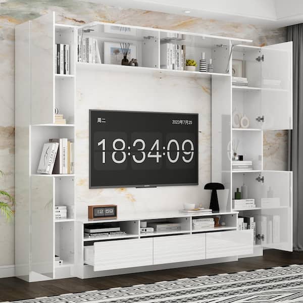 White wood media cabinet store