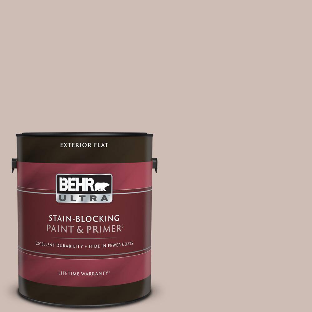 BEHR ULTRA 1 gal. #N150-2 Smokey Pink Flat Exterior Paint & Primer ...