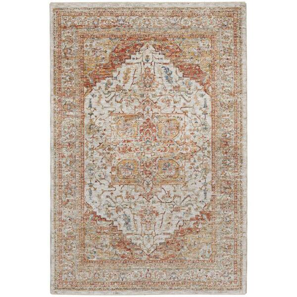 Nourison Sahar Ivory Rust 4 ft. x 6 ft. All-Over Design Traditional ...