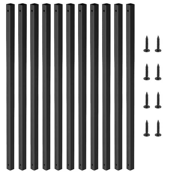 Afoxsos 51-Piece 36 Inch Black Metal Square Design Deck Balusters ...