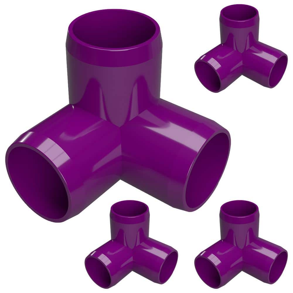 Formufit 1-1/4 in. Furniture Grade PVC 3-Way Elbow in Purple (4-Pack ...