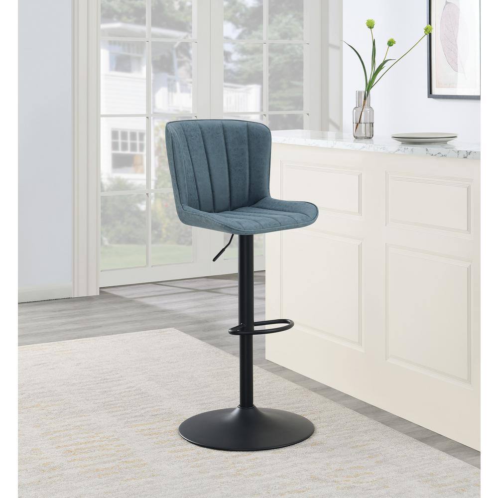 OSP Home Furnishings Kirkdale 24.5 in. Navy Metal/Wood Low Back Counter ...