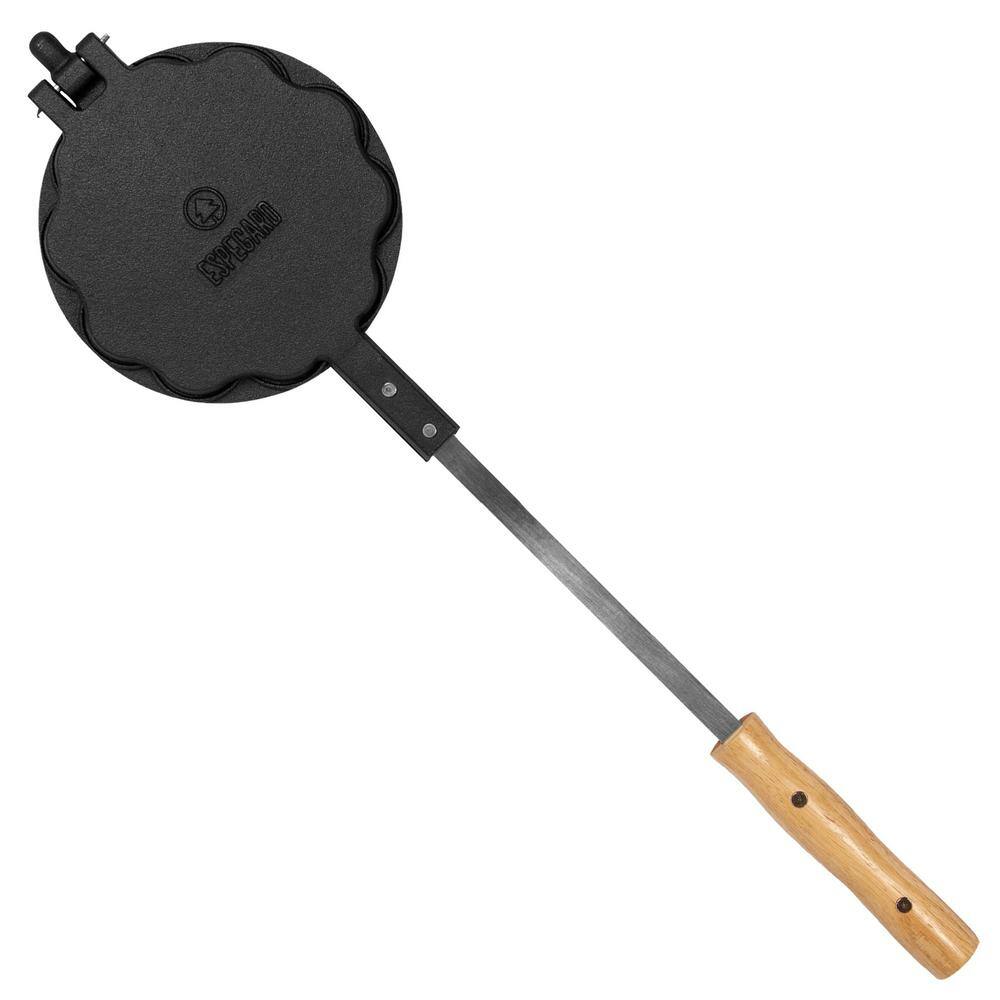 Espegard Campfire Cast Iron Waffle Iron with Long Handle, Campfire ...