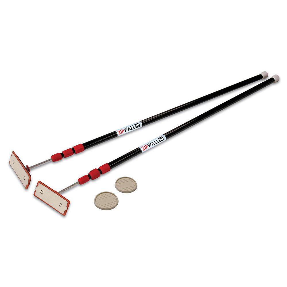 ZipWall 10 ft. Stainless Steel Dust Barrier Pole - Black (2-Pack) ZP2 ...