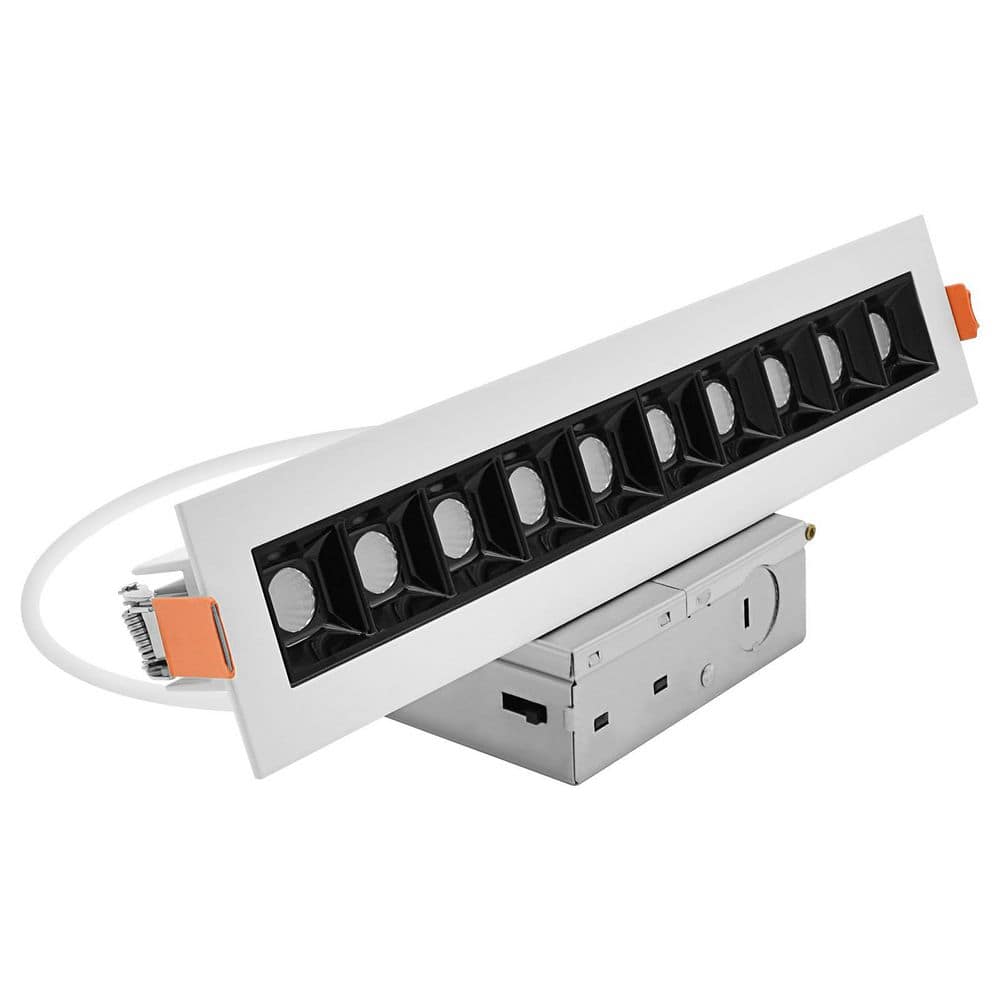 LUXRITE 10-Head Integrated LED Recessed Linear Downlight, Multilight ...