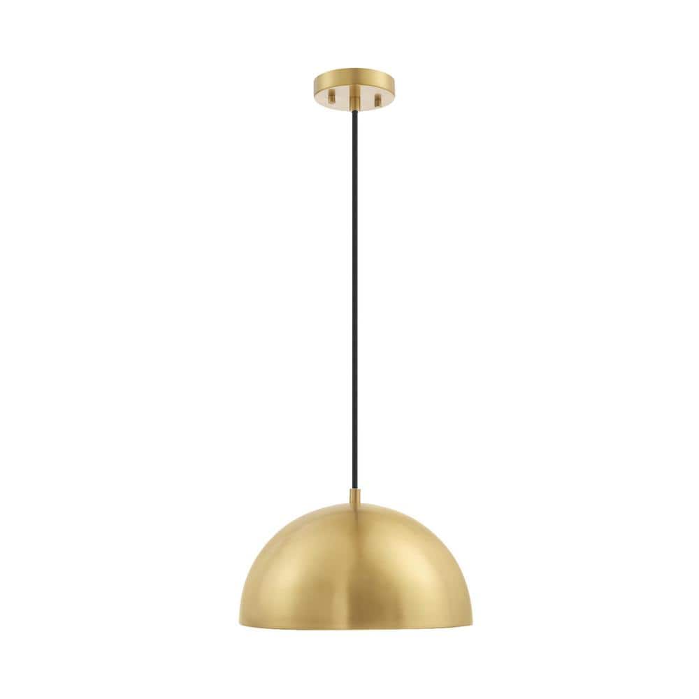 Novogratz x Globe Electric Hazel 1-Light Matte Brass Shaded Pendant ...