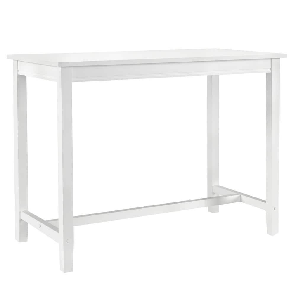 Linon Home Decor Concord 36 in. H White Rectangle Wood 4-Leg Counter ...