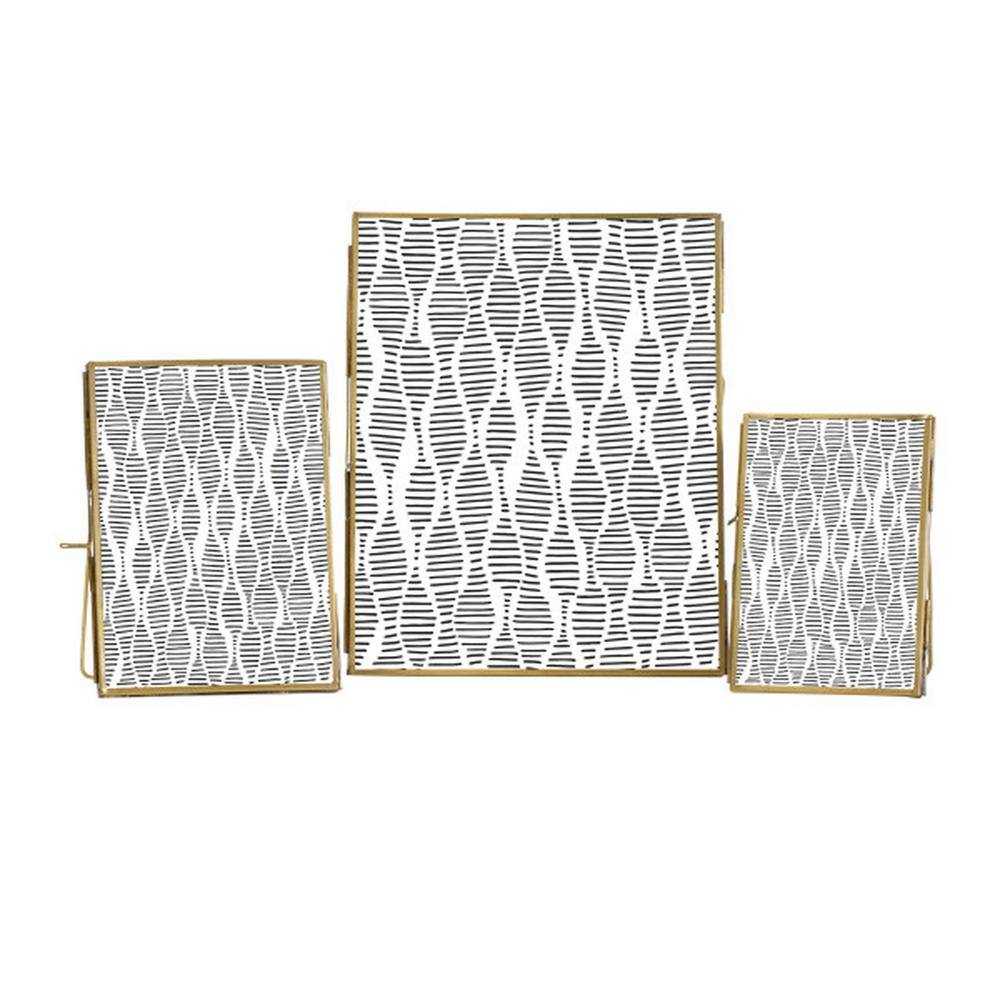 3R studios 8 in. x 10 in. Gold Finish Metallic Picture Frame (Set of 3 ...