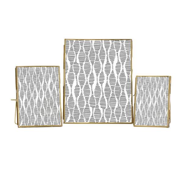 3R studios 8 in. x 10 in. Gold Finish Metallic Picture Frame (Set of 3 ...