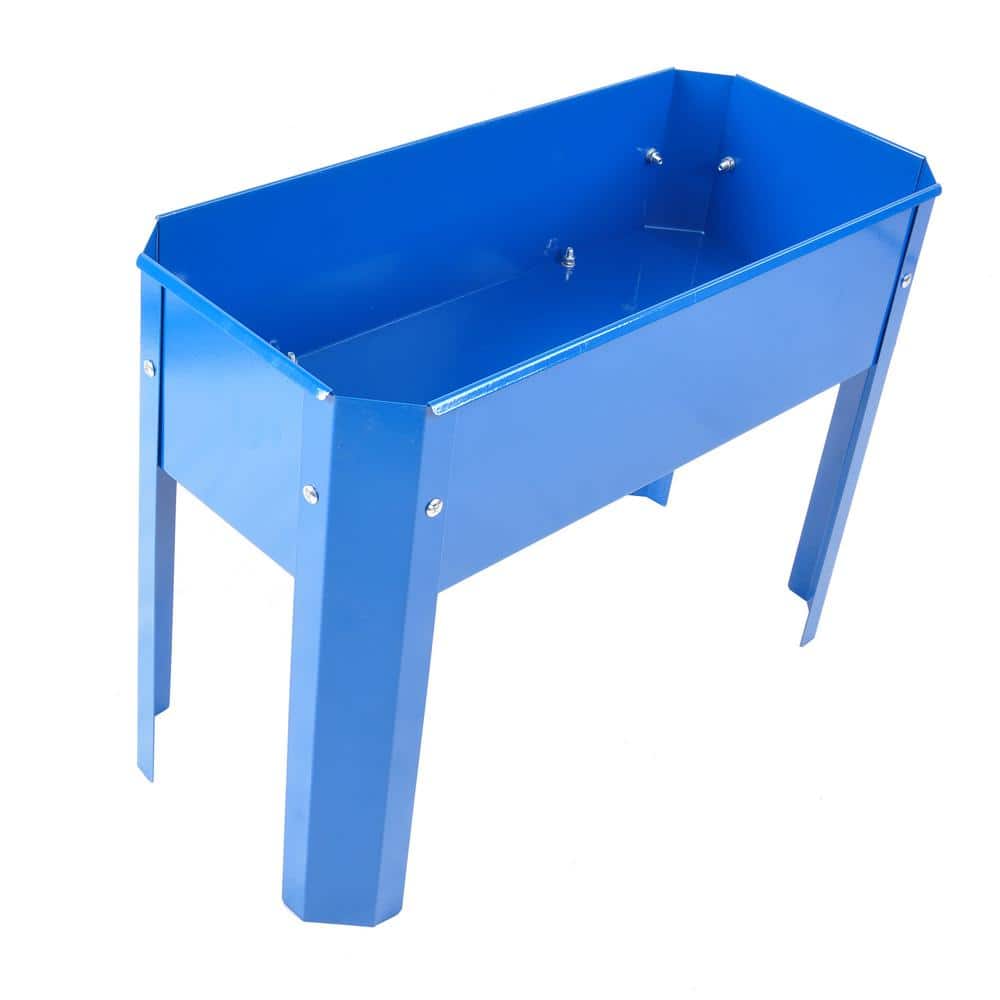 Staykiwi Blue Steel Elevated Garden Bed Outdoor Flowerpot Box with ...