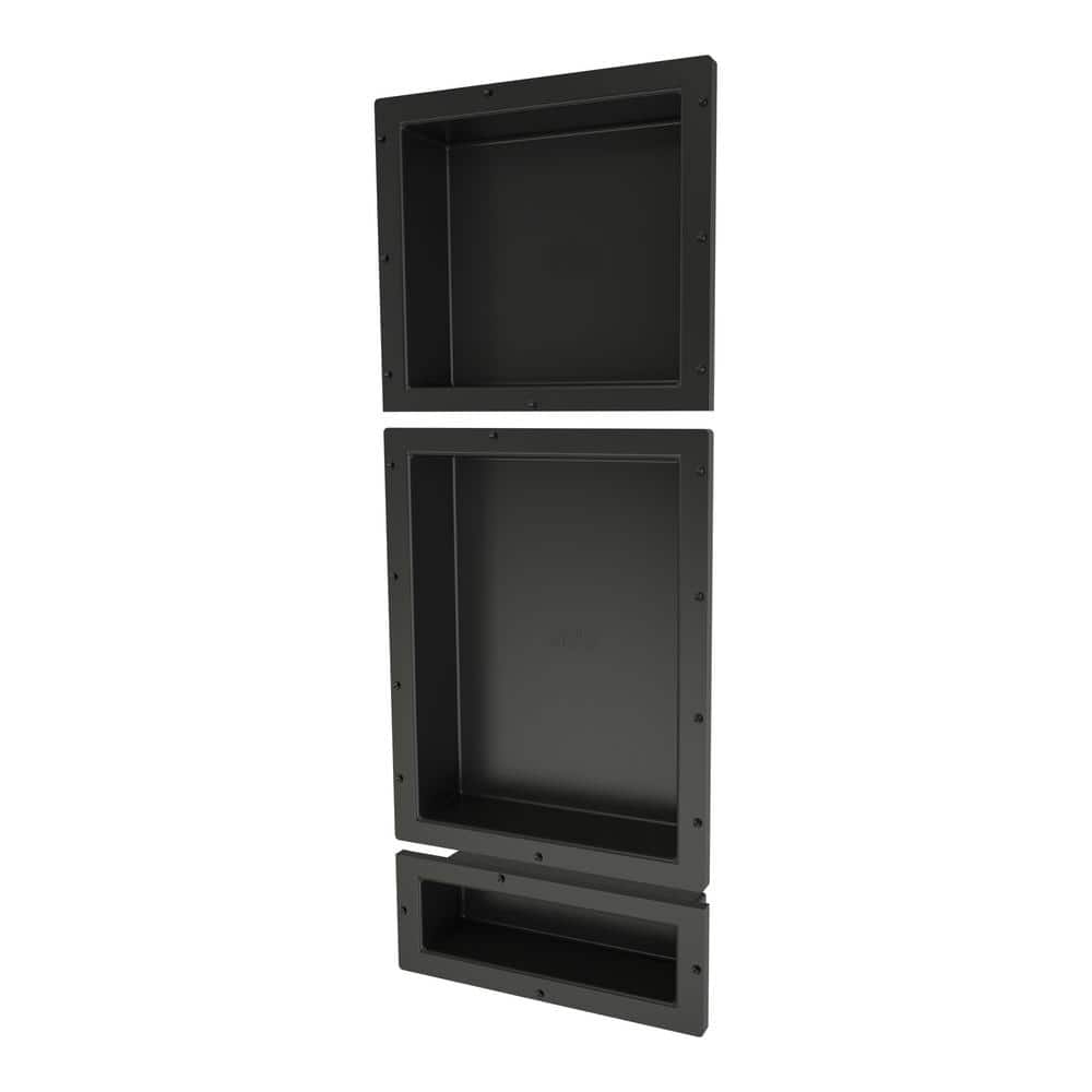 Tile Redi Redi Niche 16 in. x 40 in. Triple Shower Niche Set in Black ...