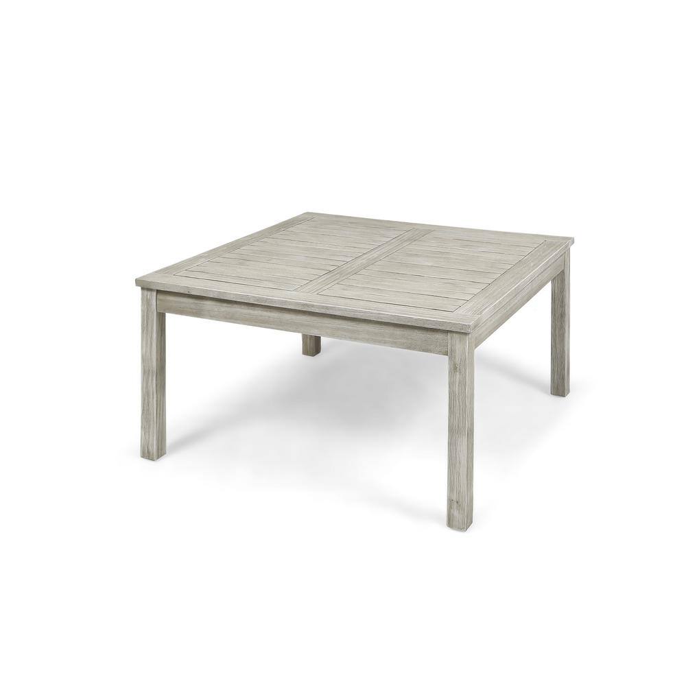 Noble House Giancarlo Weathered Gray Acacia Wood Outdoor Patio Coffee Table 53723 - The Home Depot
