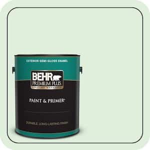BEHR PREMIUM PLUS 1 qt. #450C-2 Breath of Spring Hi-Gloss Enamel ...