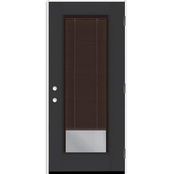 Steves & Sons Legacy 28 in. x 77 in. Full Lite Clear Glass Mocha ...