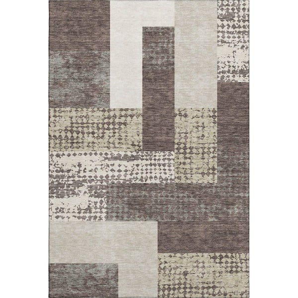 Addison Rugs Mayfield Premium Machine Washable Abstract AMF941 Brown 8 ...