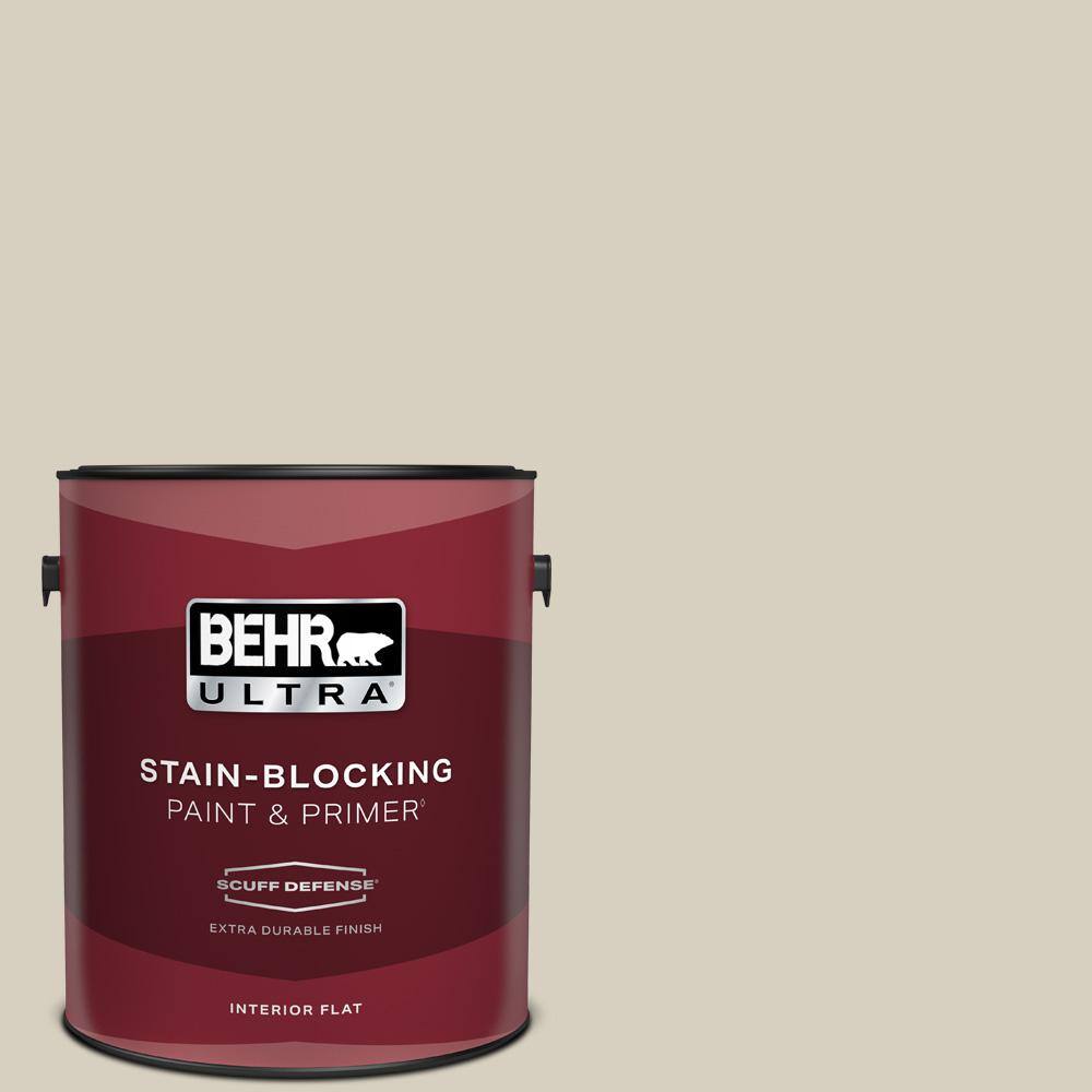 BEHR ULTRA 1 gal. #PPU7-09 Aged Beige Extra Durable Flat Interior Paint ...