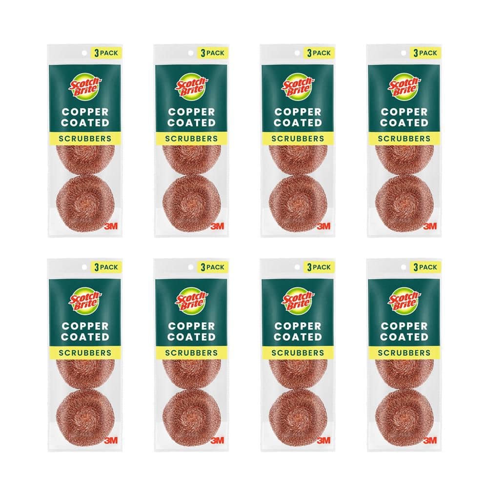Scotch-Brite 2.8 in. Copper Coated Scouring Pad (24-Pack) 213C-CC ...