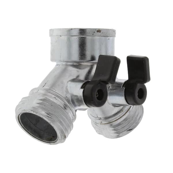 Road & Home Dual Metal Shut-off Hose Y for Standard Garden Hoses RVP002 ...