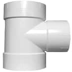 Charlotte Pipe 6 in. x 6 in. x 4 in. PVC DWV Hub x Hub Sanitary Tee Reducing PVC 00401 2200