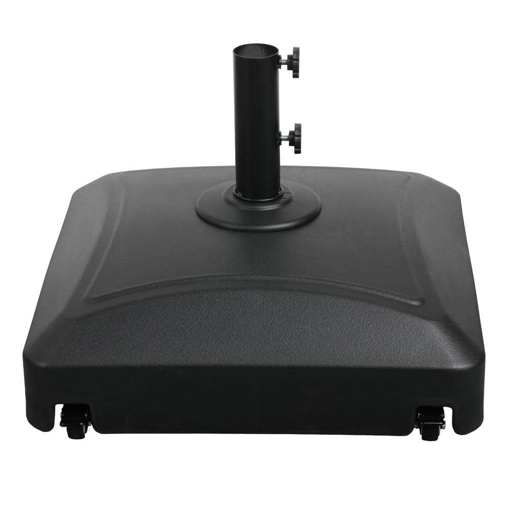 Huluwat 125 lb. Capacity Plastic Fillable Mobile Patio Umbrella Base ...