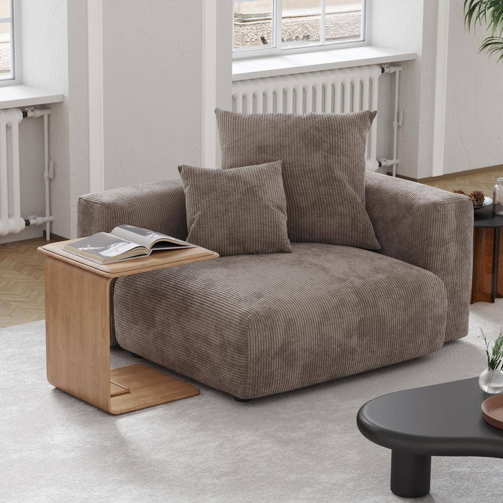 Magic Home 39 in. Square Arm Large Corduroy Polyester Accent Square ...