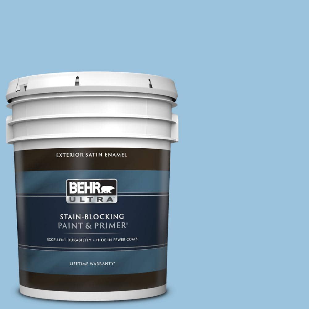 BEHR ULTRA 5 gal. #M520-3 Charismatic Sky Satin Enamel Exterior Paint ...
