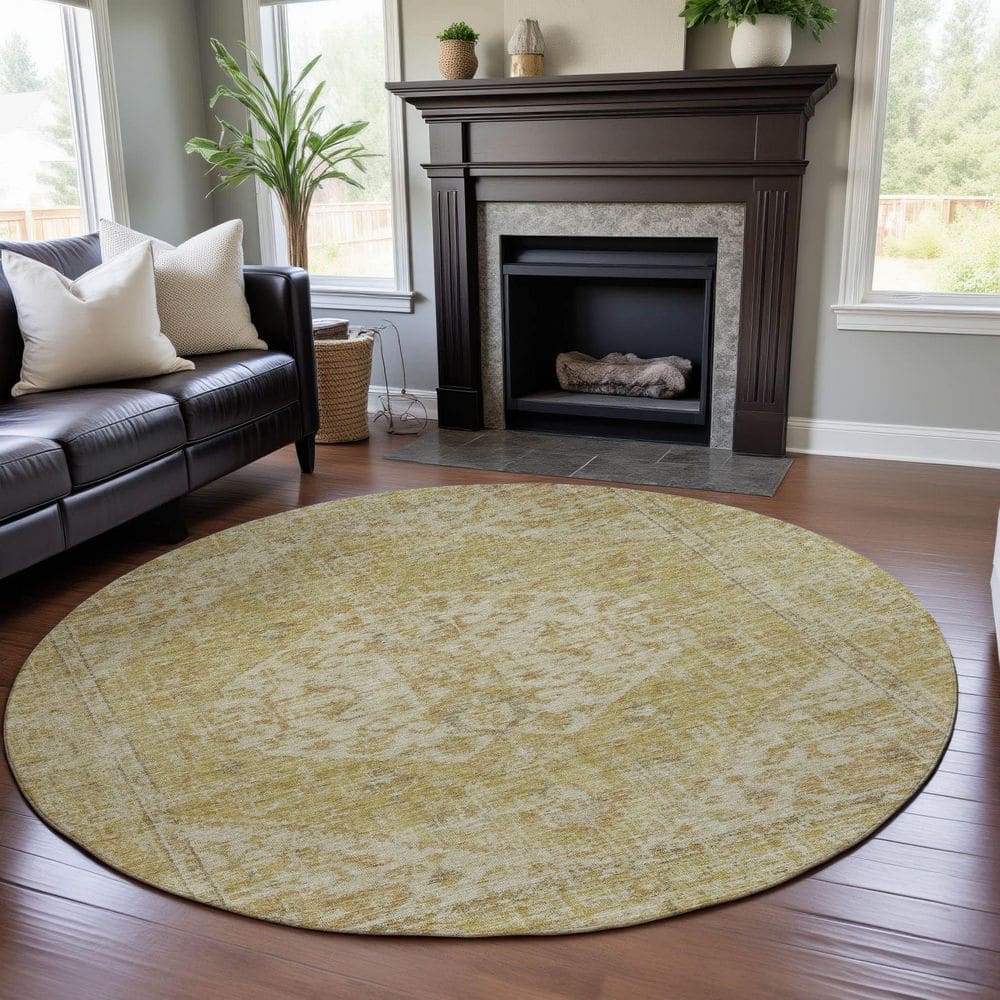 Addison Rugs Mayfield Premium Machine Washable Abstract AMF1104 Gold 8 ...