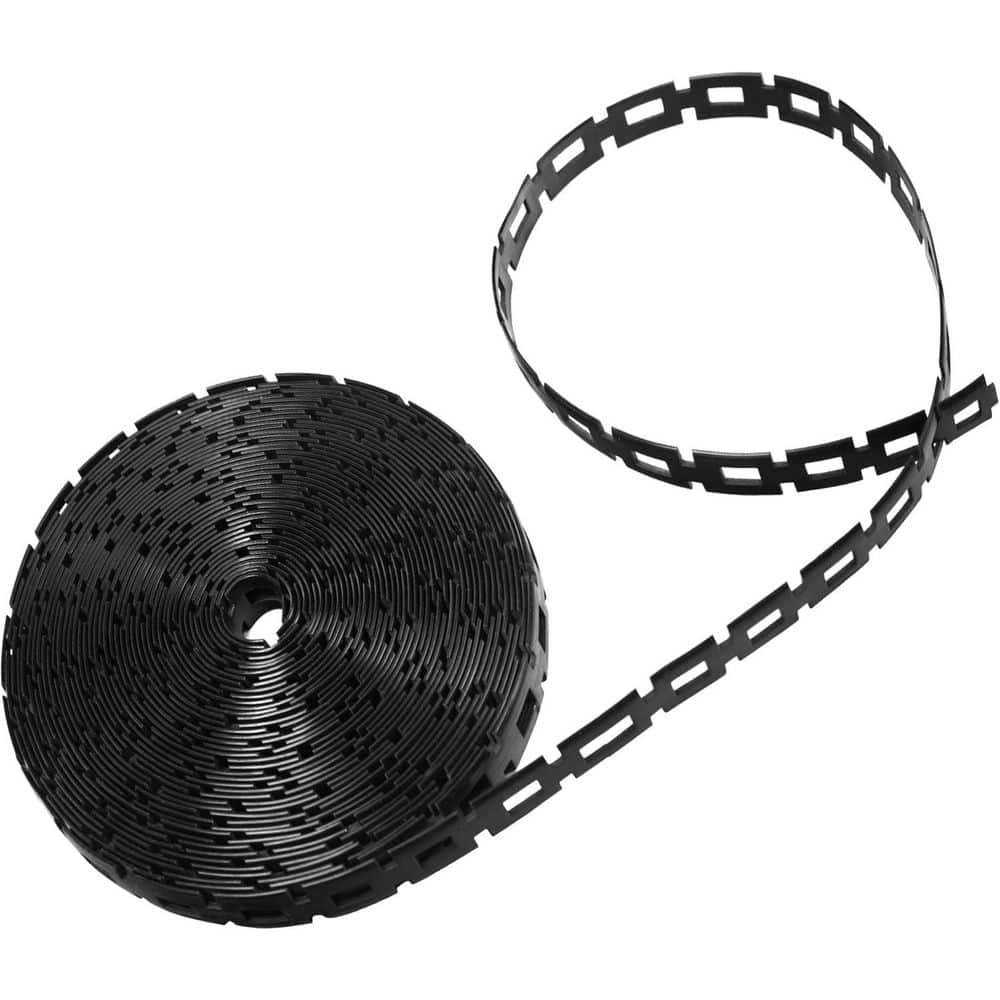 0.5 in. x 50 ft. Black Plastic Tree Tie Chain, Adjustable Reusable ...