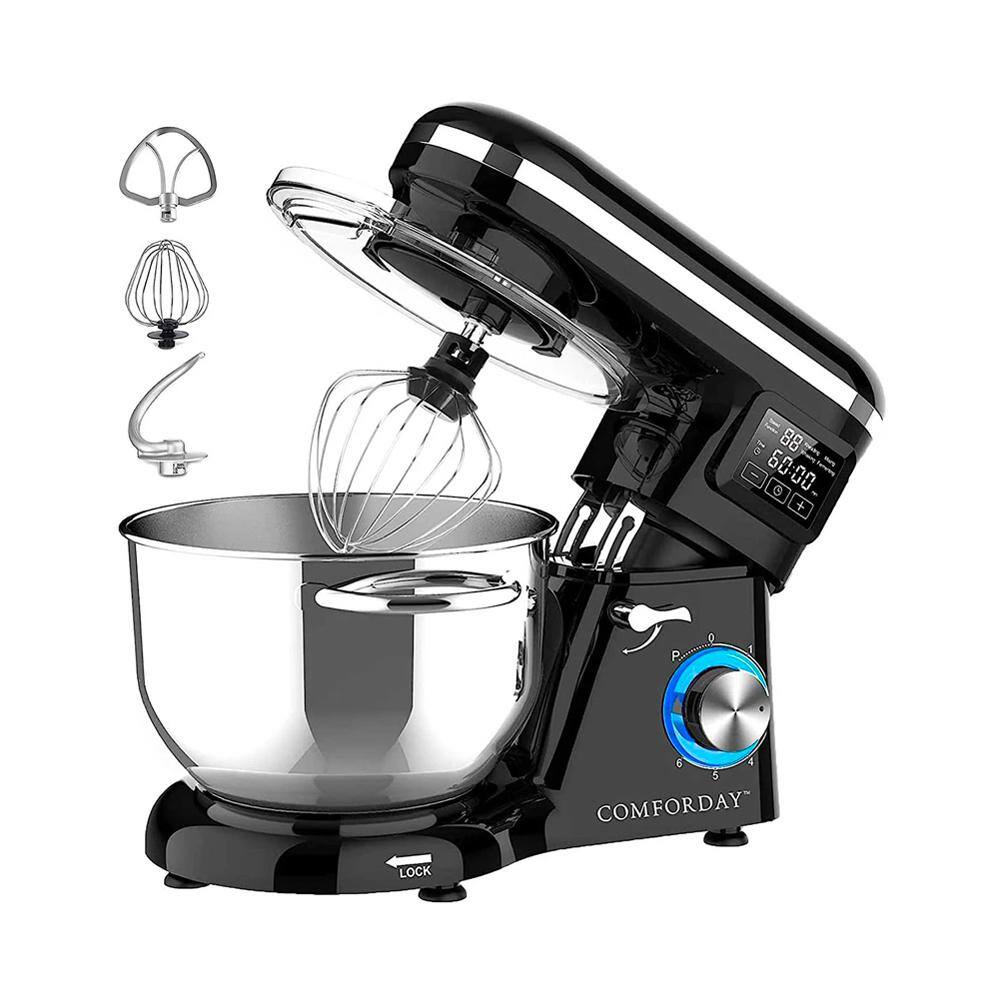 Comforday Stand Mixer, 6.5 Quart 660W 6 Speeds Mixing Bowl LCD Display ...