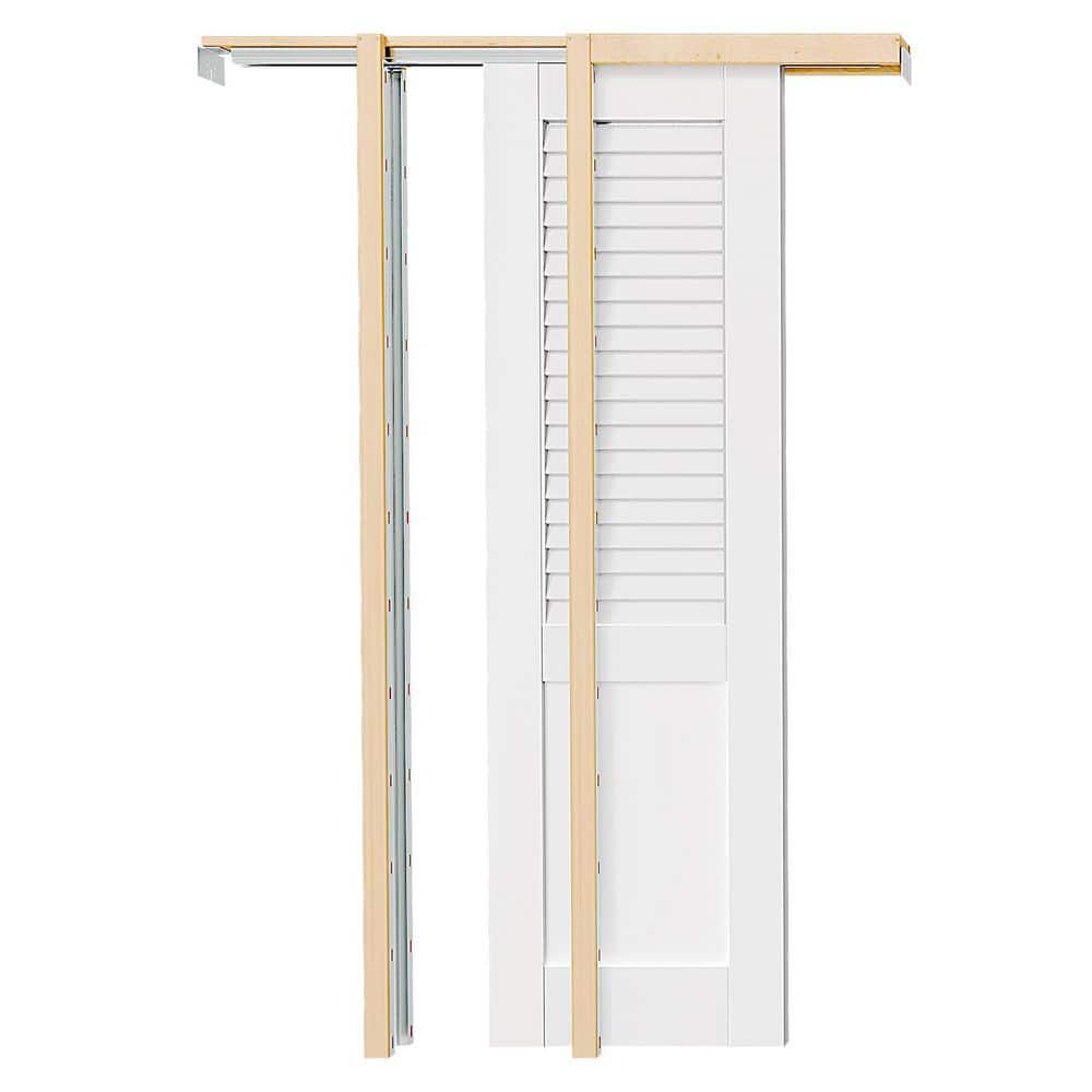 TENONER 24 in. x 80 in. Pre-Assembled Louvered-Top Panel, Composite ...