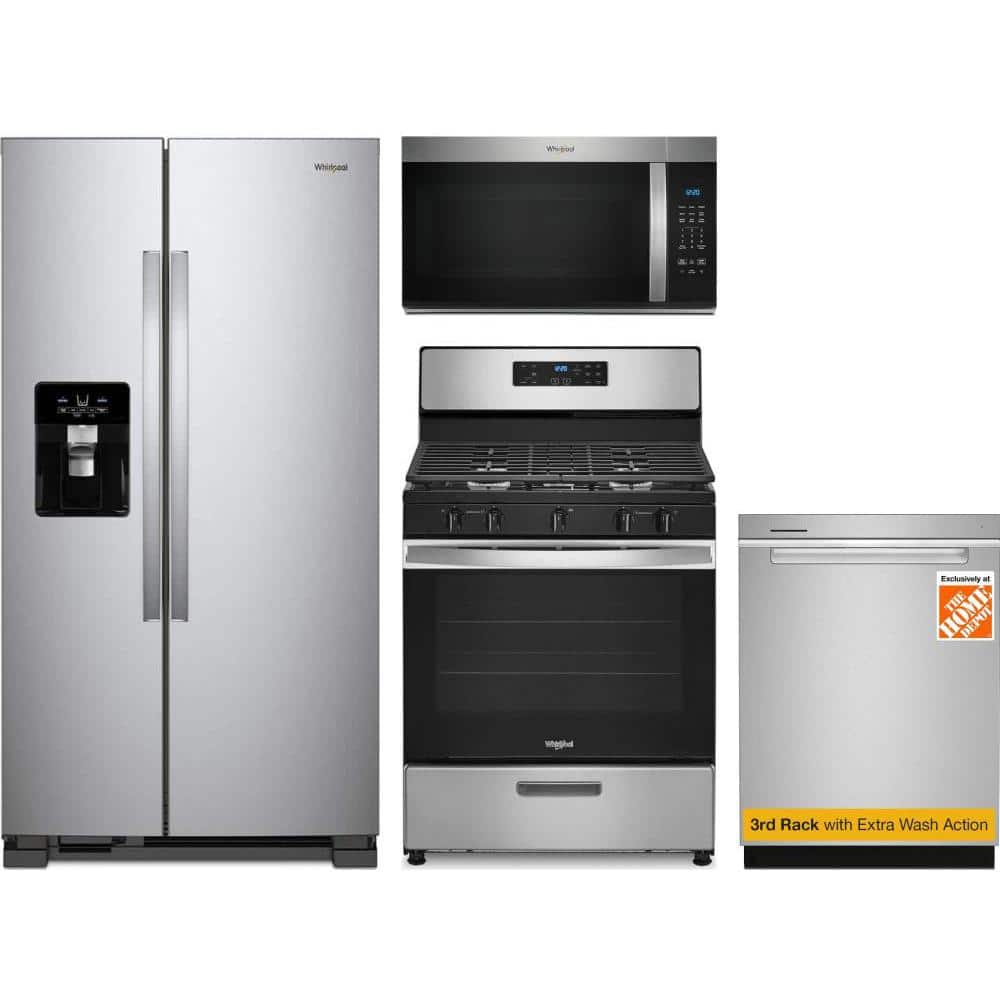 Whirlpool 21.4 cu. ft. Standard Depth Refrigerator with 4 Burner ...