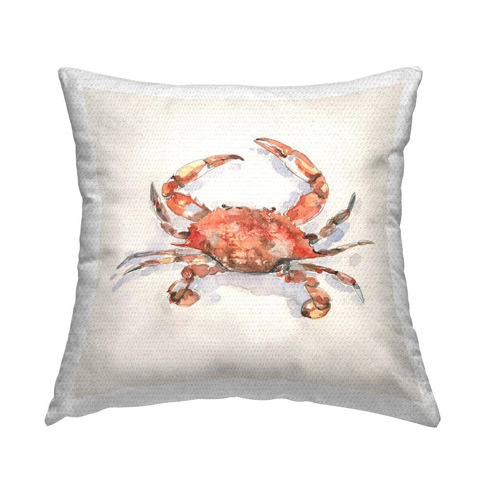 Stupell Industries Red Crab Wildlife Red Square Outdoor Throw Pillow ple-404_osq_18x18 - The ...