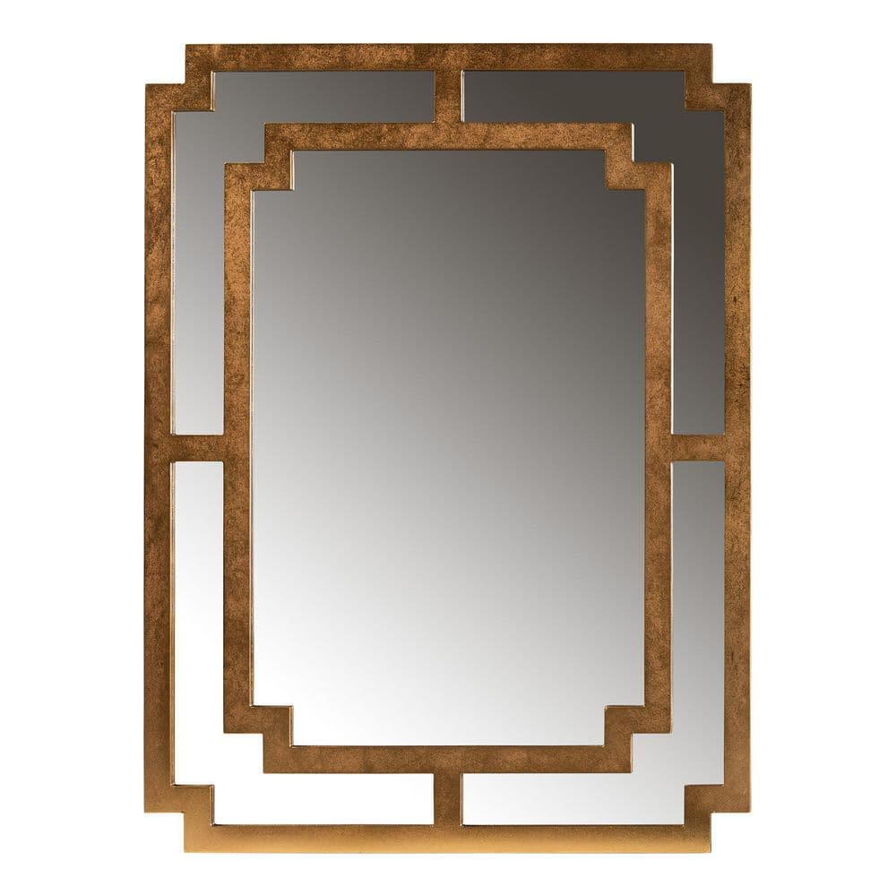 Baxton Studio Dayana Glam 36 in. W x 48 in. H Rectangular Framed Mirror ...