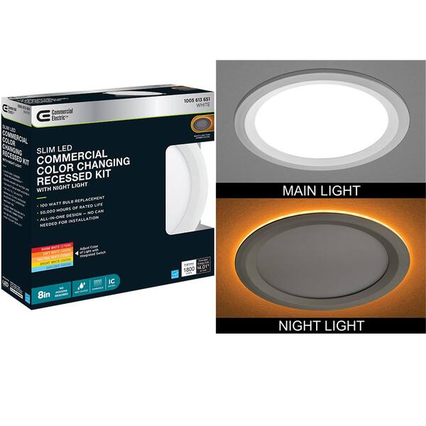 Commercial Electric 8 in. Canless Adjustable CCT Integrated LED ...