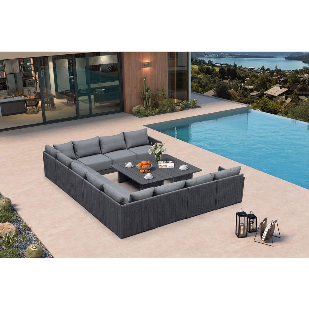 PURPLE LEAF 13 Pieces Patio Seating Sofas Aluminum Furniture Outdoor ...